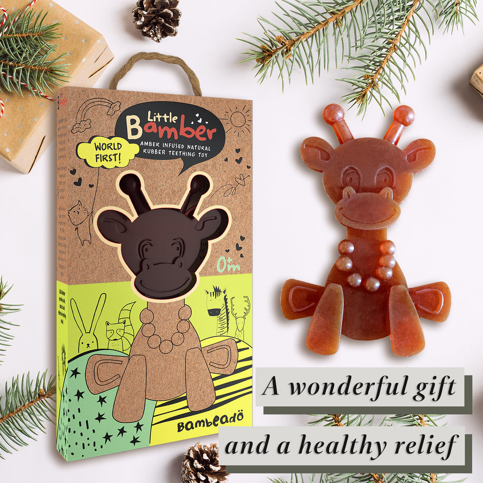 The Little Bamber - Natural Rubber & Baltic Amber Teething Toy – Bambeado